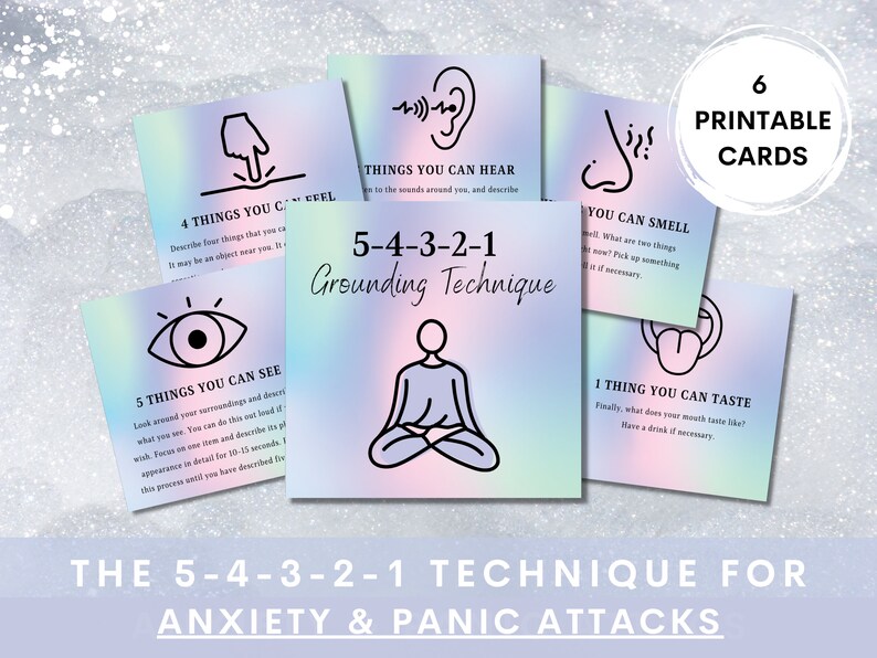 Grounding Technique Cards for Anxiety & Panic Attacks - Etsy