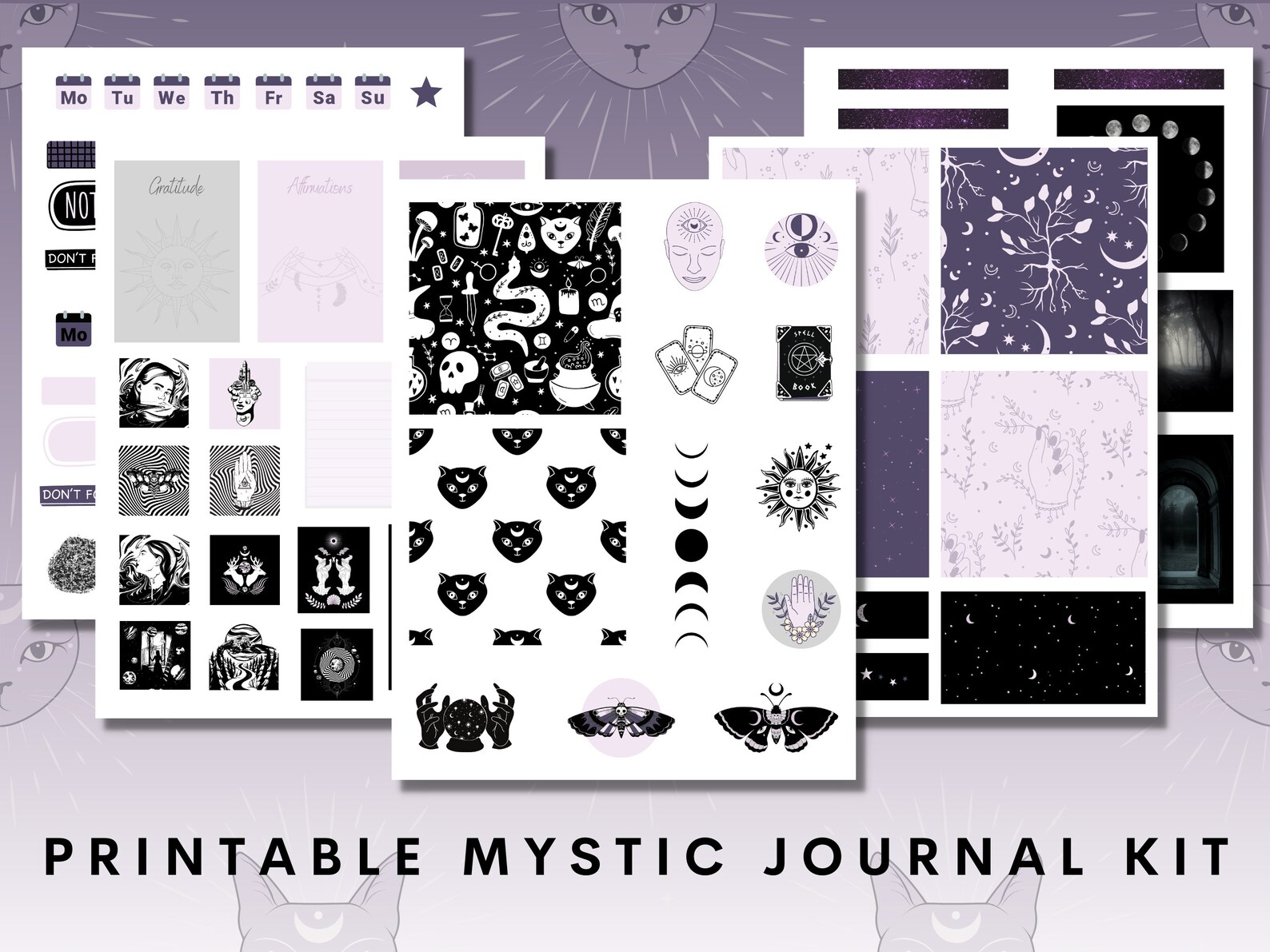 Mystic Stickers Journal Kit Printable Witchy Sticker Pack - Etsy