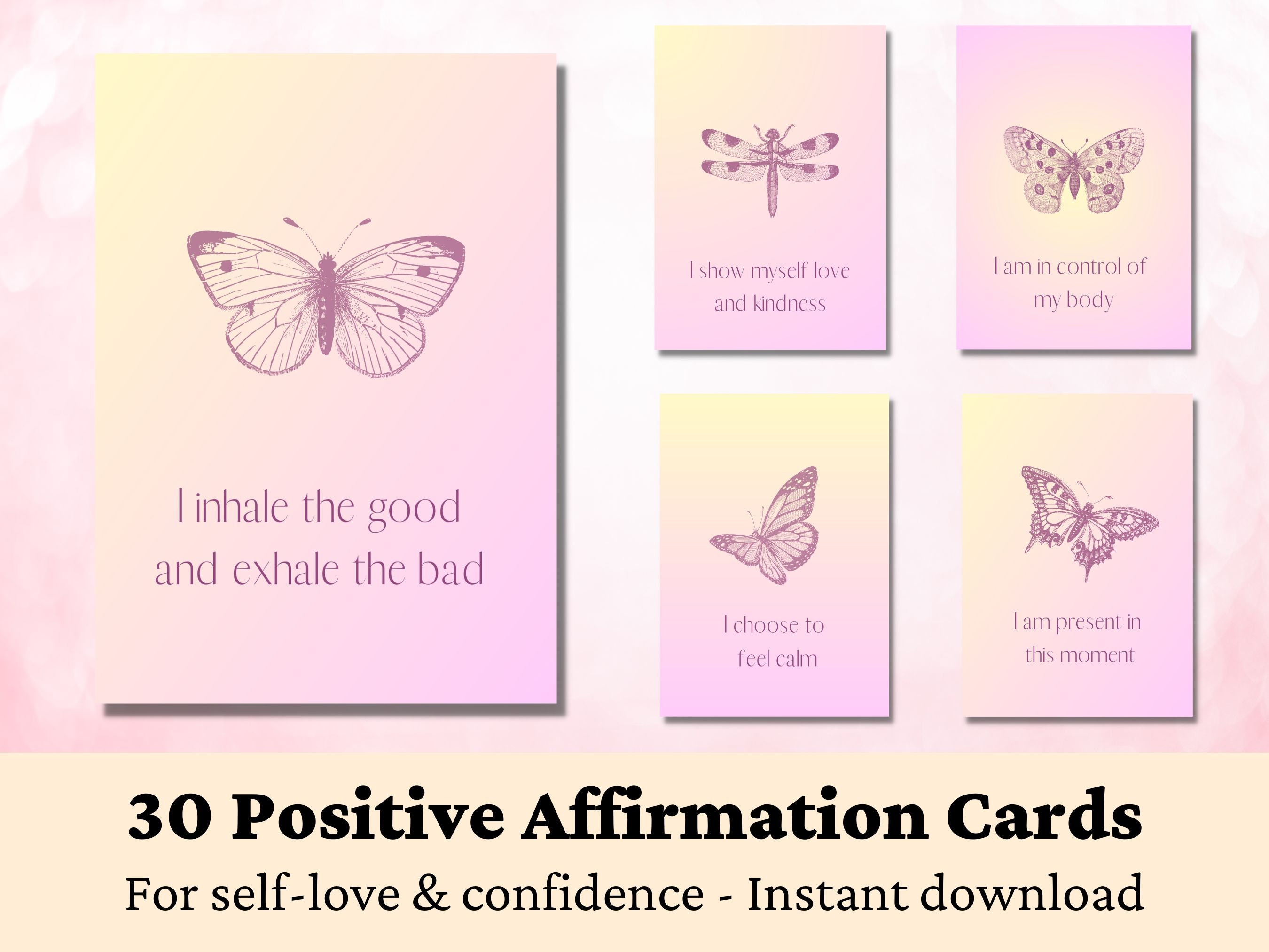 Affirmation Cards for Anxiety | 25 Printable Anxiety Affirmations ...