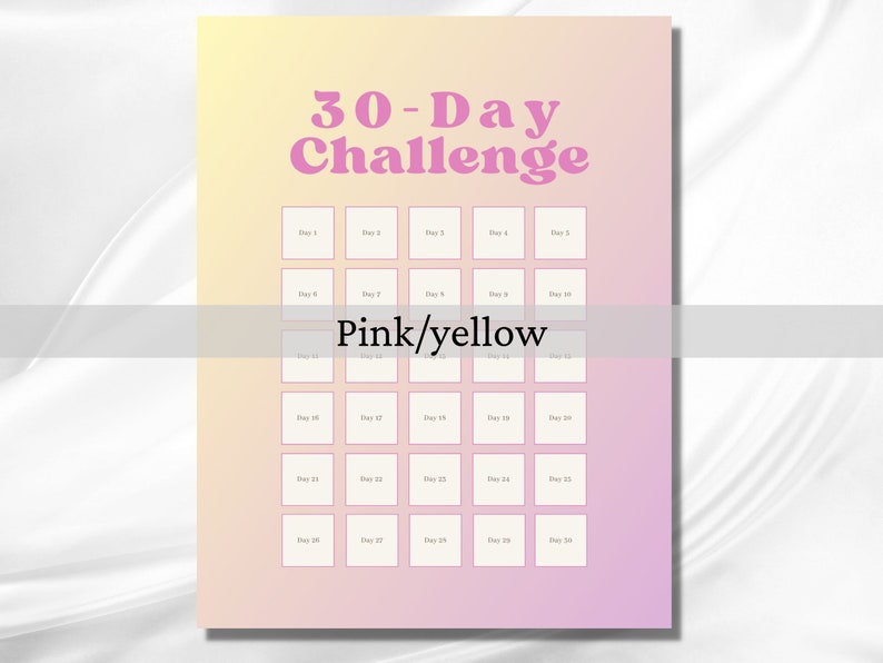 30 Day Challenge Printable , 30 Day Challenge Template , 30 Day Tracker ...