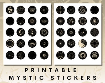 Printable Zodiac Stickers Zodiac Signs Sticker Set Mystic | Etsy