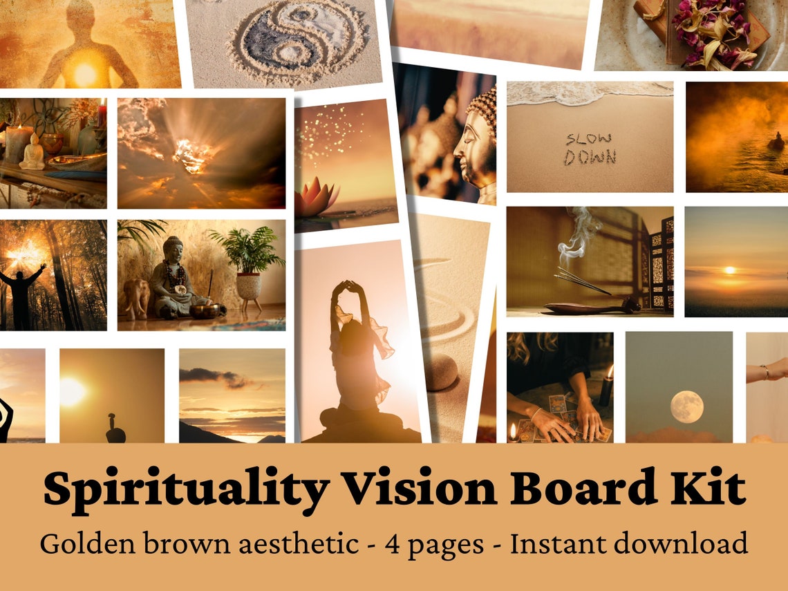Printable Vision Board Kit , Spiritual Vision Board Printables , Bronze ...