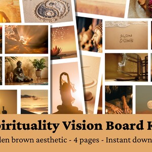 Printable Vision Board Kit , Spiritual Vision Board Printables , Bronze ...