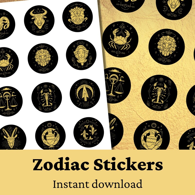 Zodiac Stickers - Etsy