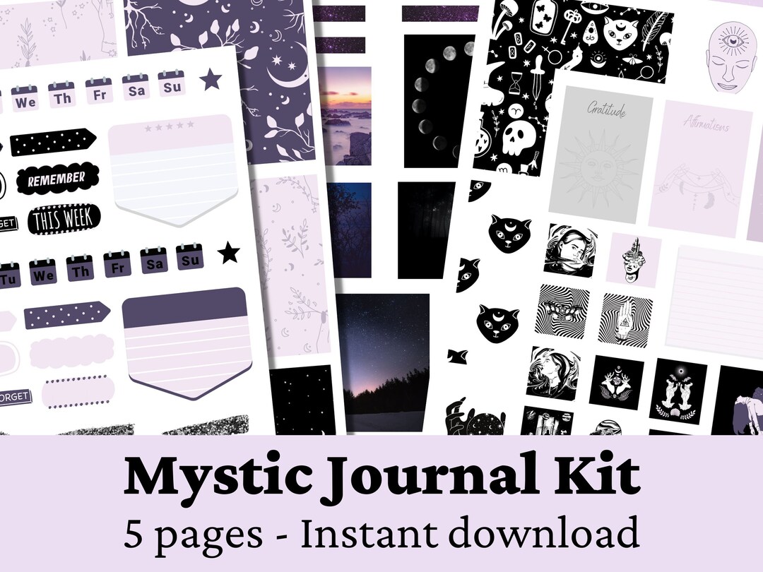 Mystic Stickers Journal Kit Printable Witchy Sticker Pack Spiritual ...
