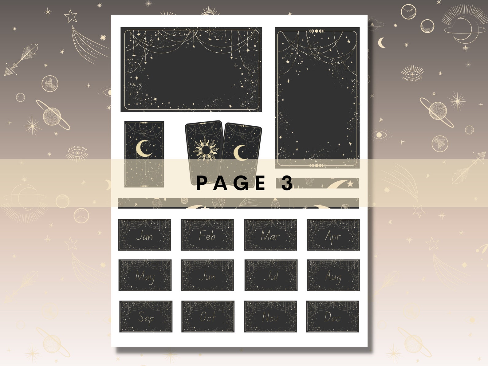 Tarot Card Journal Stickers Tarot Stickers Full Set Bullet | Etsy