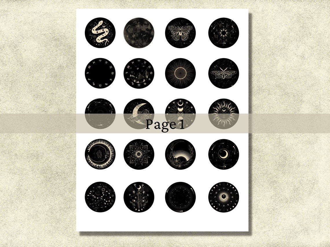 Mystic Stickers Printable | Zodiac Sticker Set | Spiritual Witchy ...