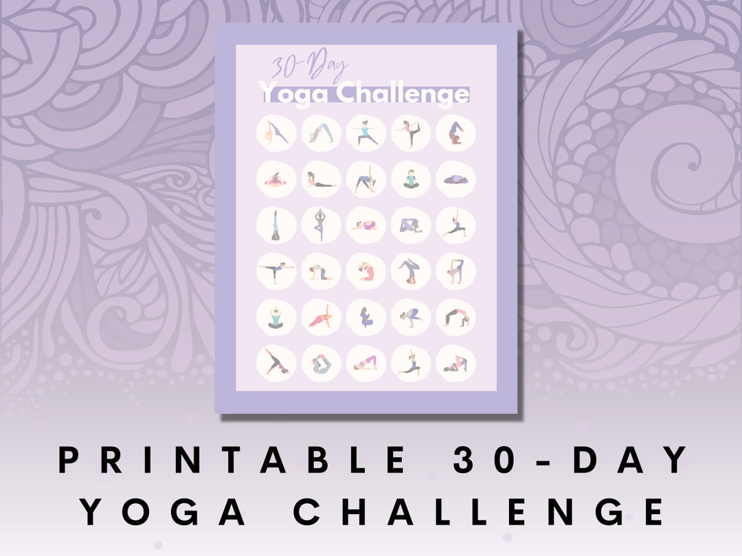 30-day Yoga Challenge Printable Yoga Printable 30 Day - Etsy