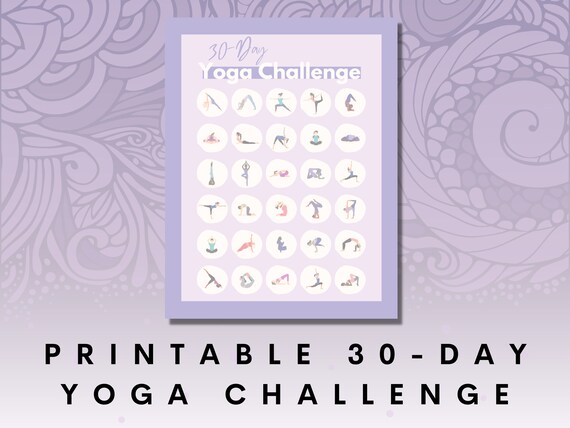 30-day Yoga Challenge Printable Yoga Printable 30 Day | Etsy