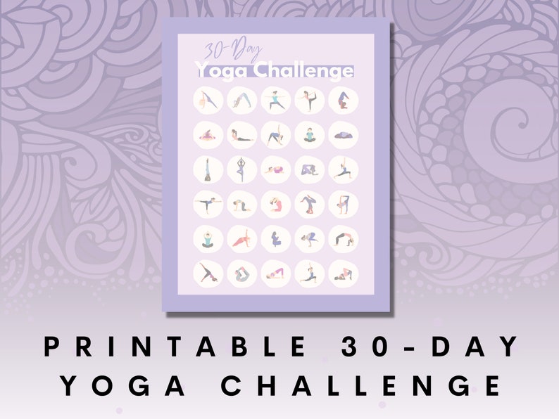 30-day Yoga Challenge Printable Yoga Printable 30 Day - Etsy