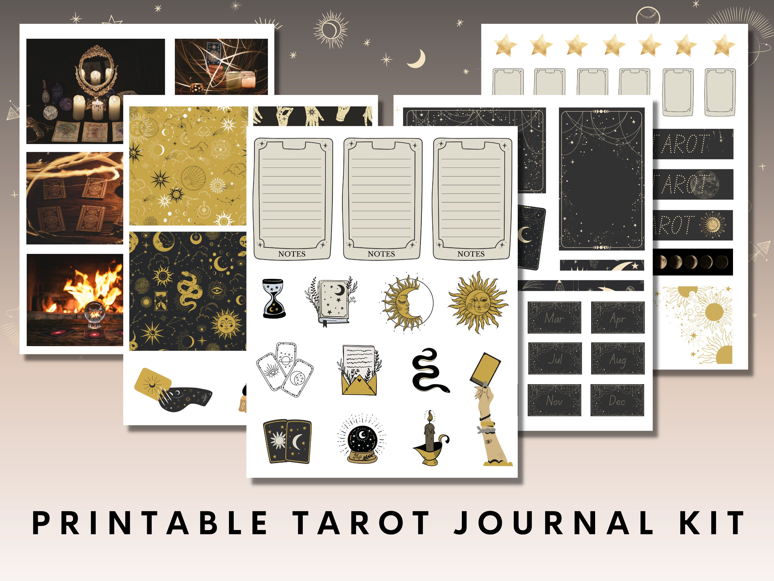 Tarot Card Journal Stickers Tarot Stickers Full Set Bullet | Etsy