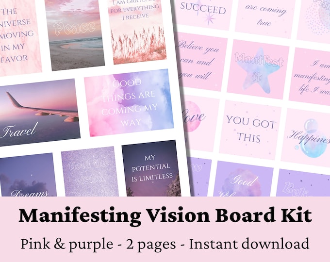 Printable Vision Board Quotes & Affirmations,vision Board Template ...