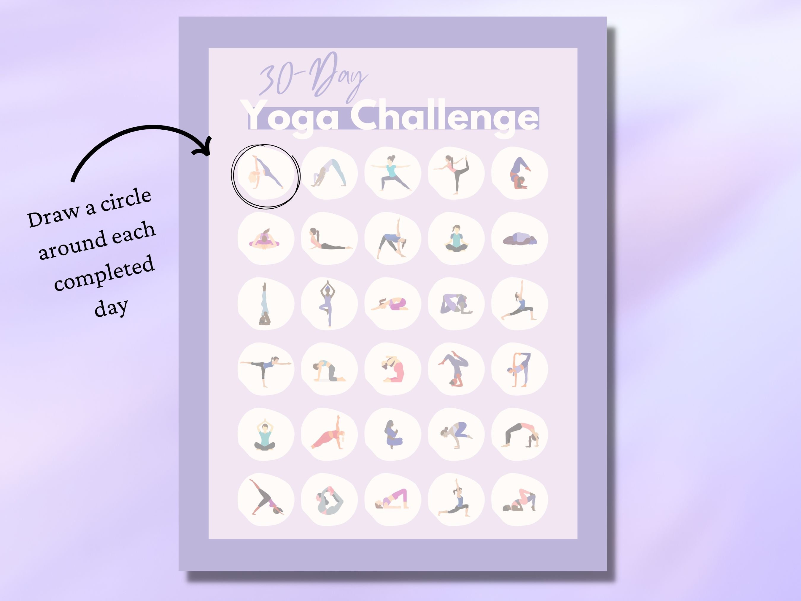 30-day Yoga Challenge Printable | Yoga Printable 30 Day Challenge ...