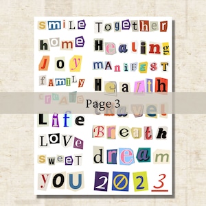 Vision Board Words , Printable Vision Board Kit , Magazine Word Cut Out ...