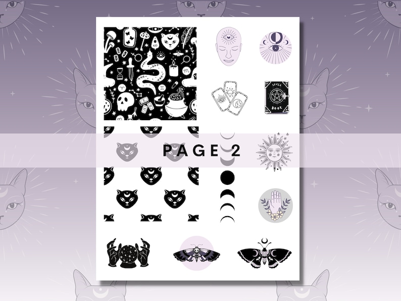 Mystic Stickers Journal Kit Printable Witchy Sticker Pack - Etsy