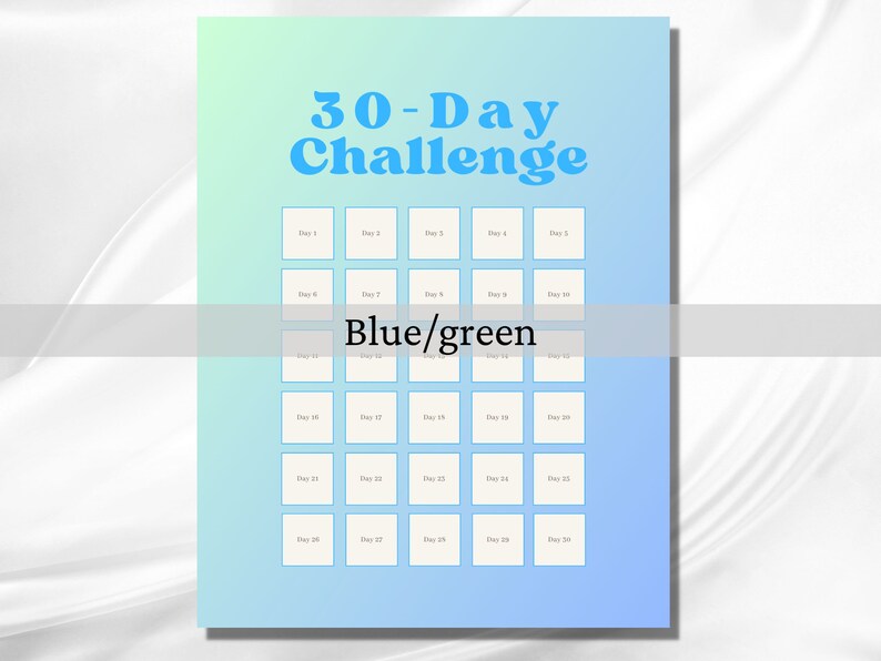 30 Day Challenge Printable , 30 Day Challenge Template , 30 Day Tracker ...