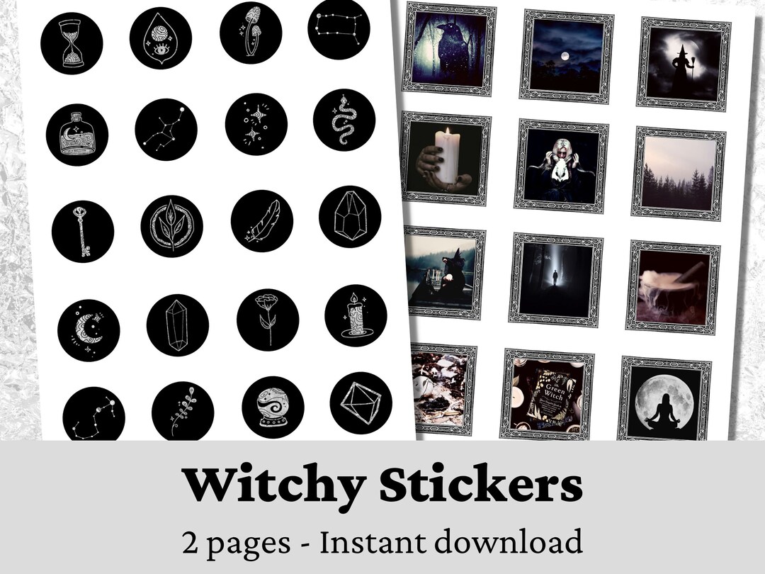Witchy Stickers Printable | Witchy Journal Stickers | Witchy Sticker ...
