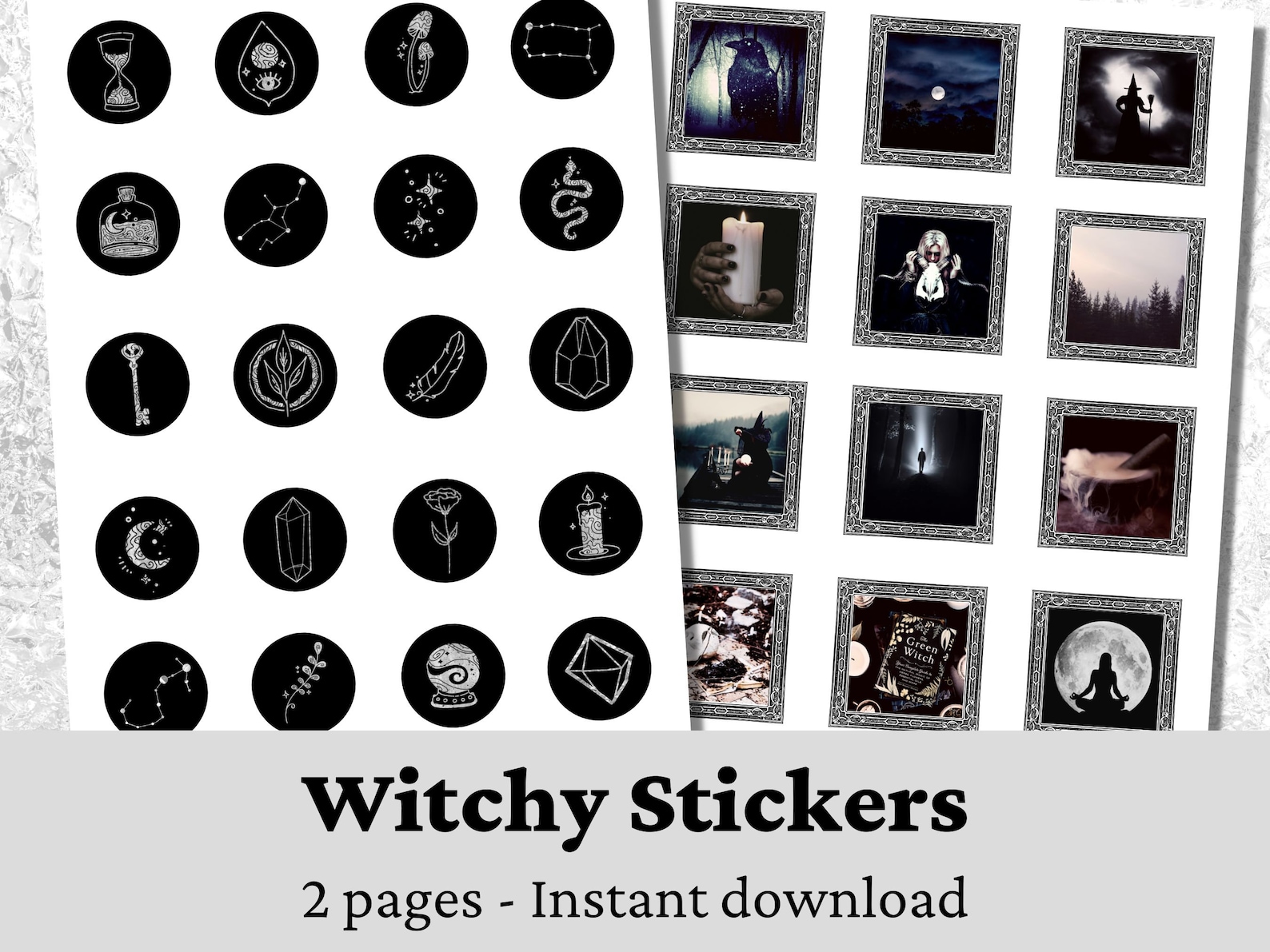 Witchy Stickers Printable | Witchy Journal Stickers | Witchy Sticker ...