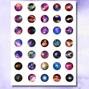 Galaxy Stickers Printable Universe, Stars, Planet Galaxy Sticker Sheet ...