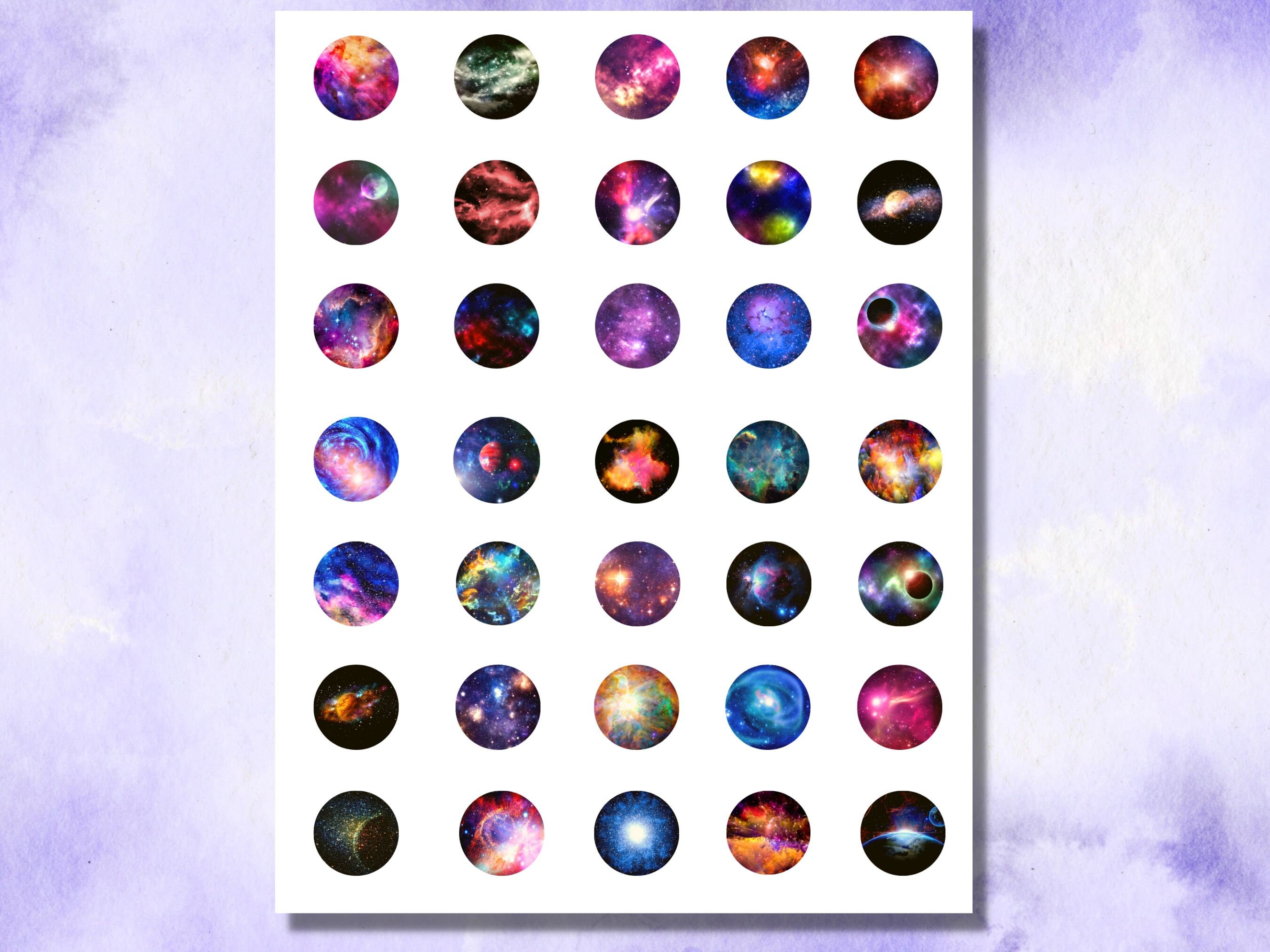 Galaxy Stickers Printable Universe, Stars, Planet Galaxy Sticker Sheet ...