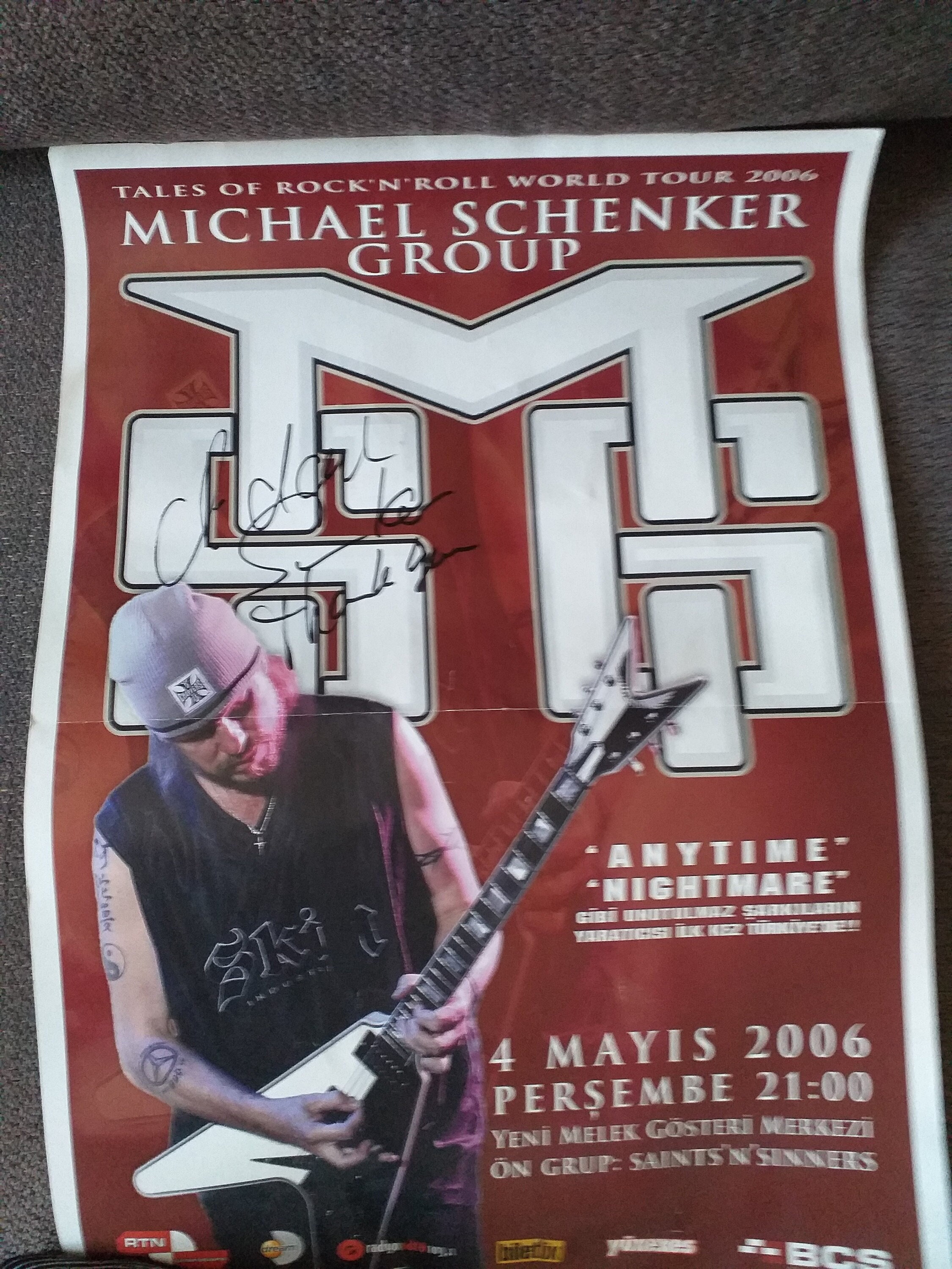 Signed Michael Schenker Poster Concert Ticket and Setlist - Etsy