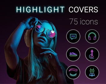 53 Pink Neon Theme Instagram Highlight Covers Highlight Icons JPEG ...