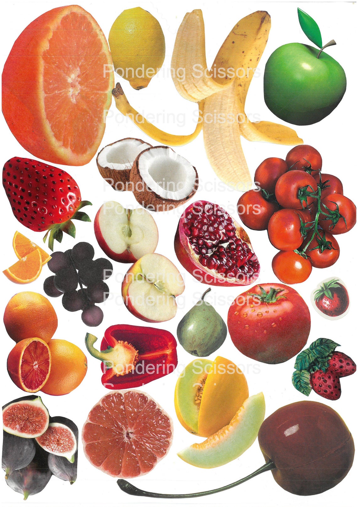75 recortes de alimentos imprimibles recortes decoupage | Etsy