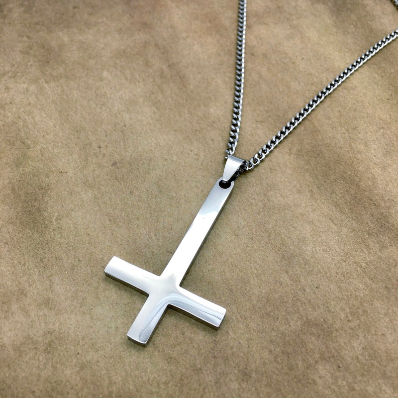 Inverted Cross Necklace - Etsy