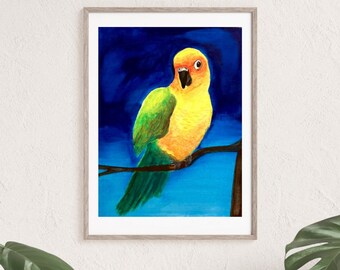 Sun Conure Painting | Etsy