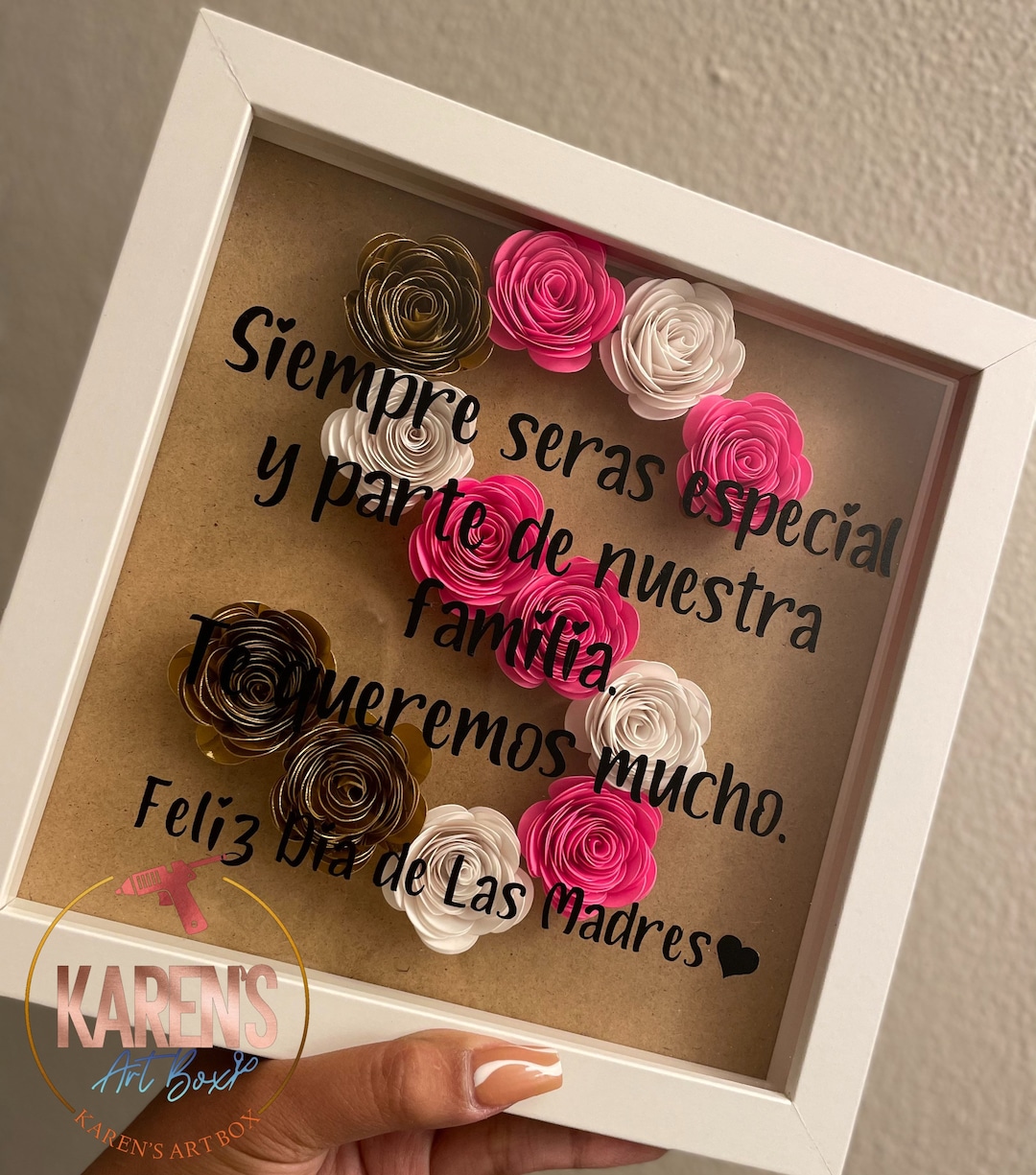 Rose Initial Shadow Box | Rose Shadow Box | Personalized Shadow Box ...