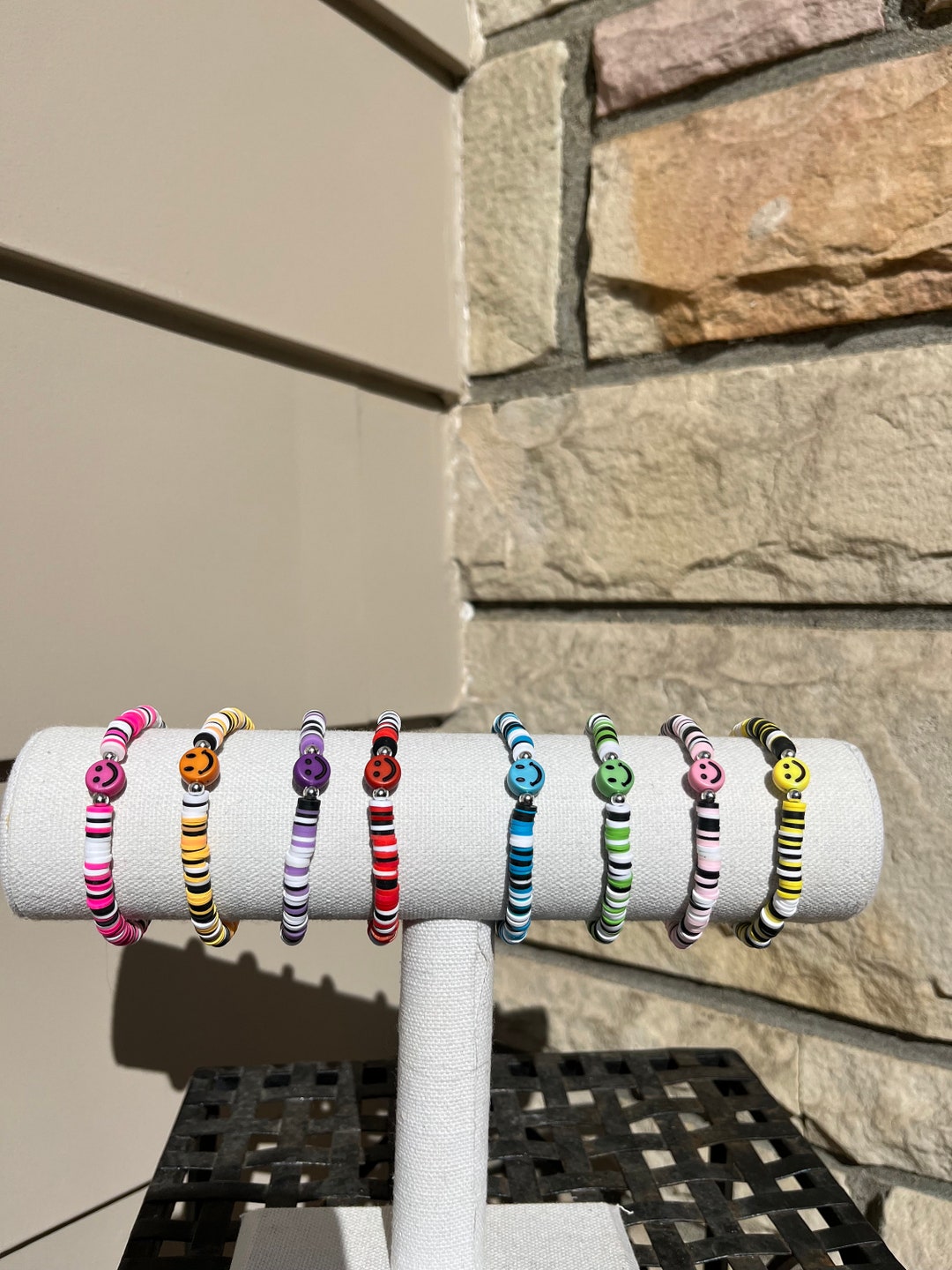 Clay Bead Smile Bracelets - Etsy