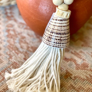 Conus Shell Beaded Tassel Decorative Tassel Large Wood Decor - Etsy