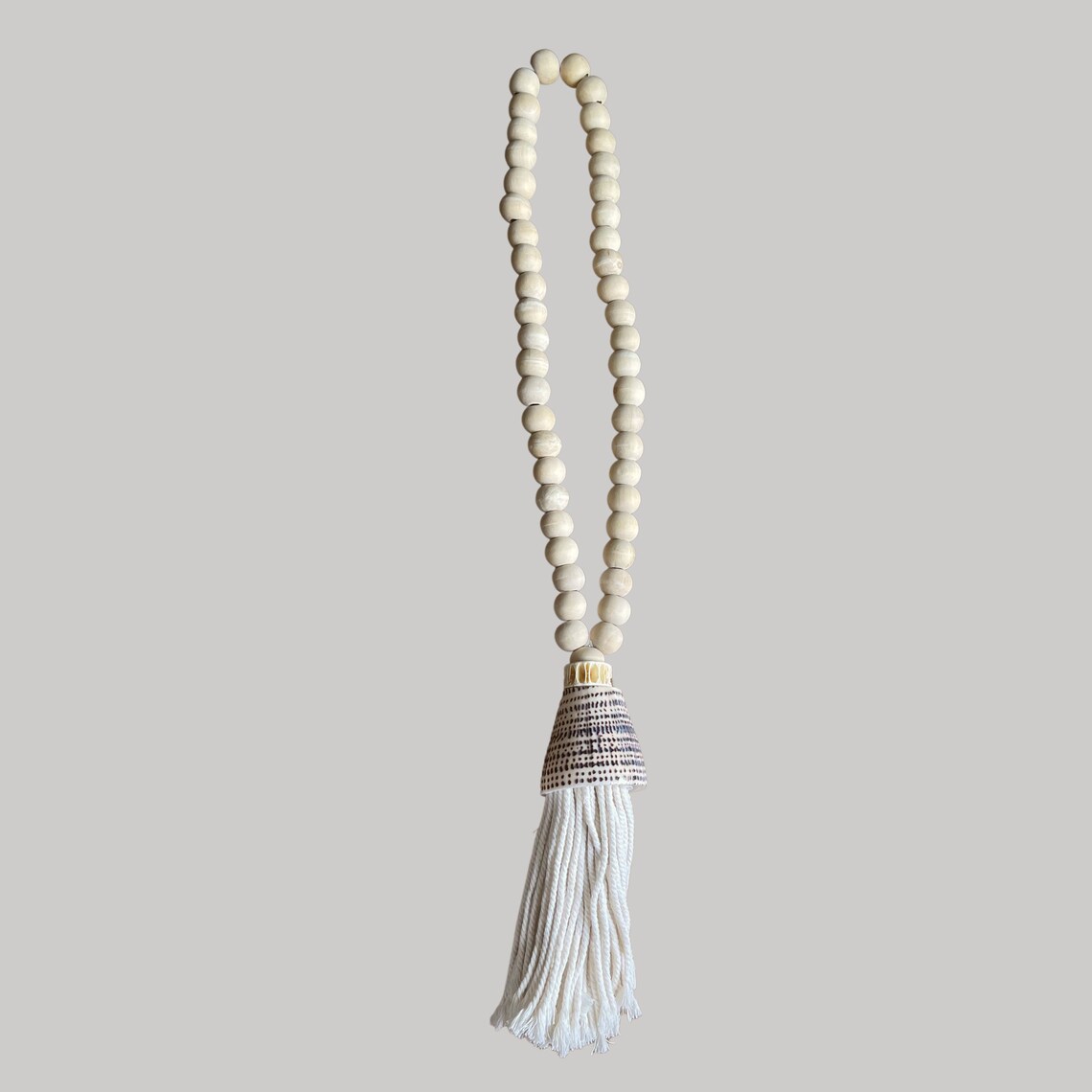 Conus Shell Beaded Tassel Decorative Tassel Large Wood Decor - Etsy