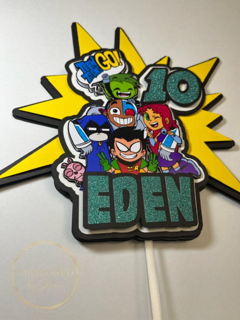 Teen Titans Go Inspired Cake Topper Teen Titans Birthday - Etsy