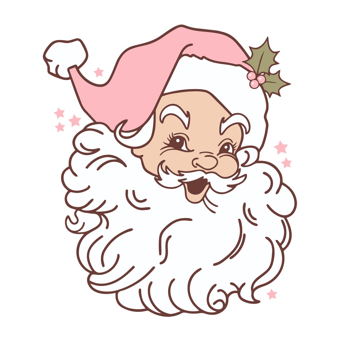 Retro Pink Santa Claus Svg Christmas Png Christmas Vintage - Etsy