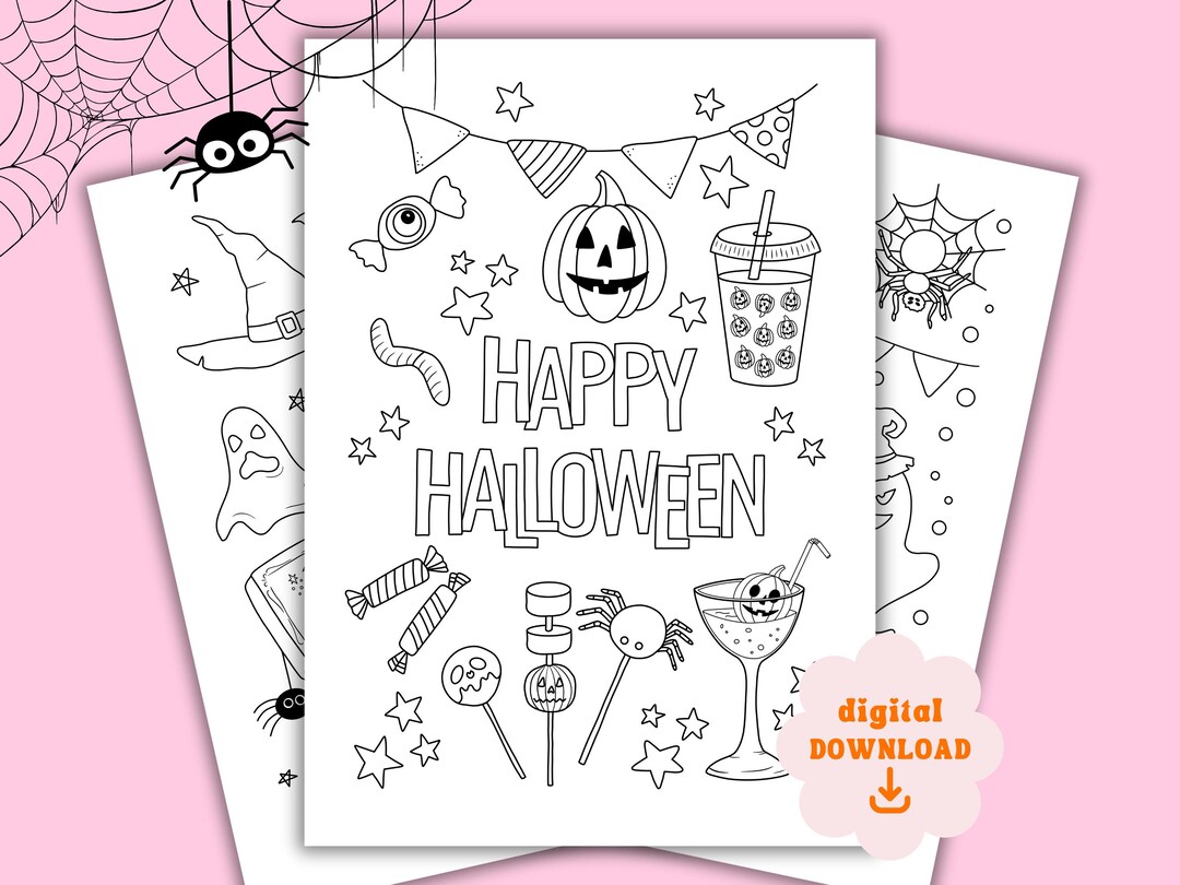 Halloween Coloring Pages for Kids and Adults, Printable Coloring Sheets ...