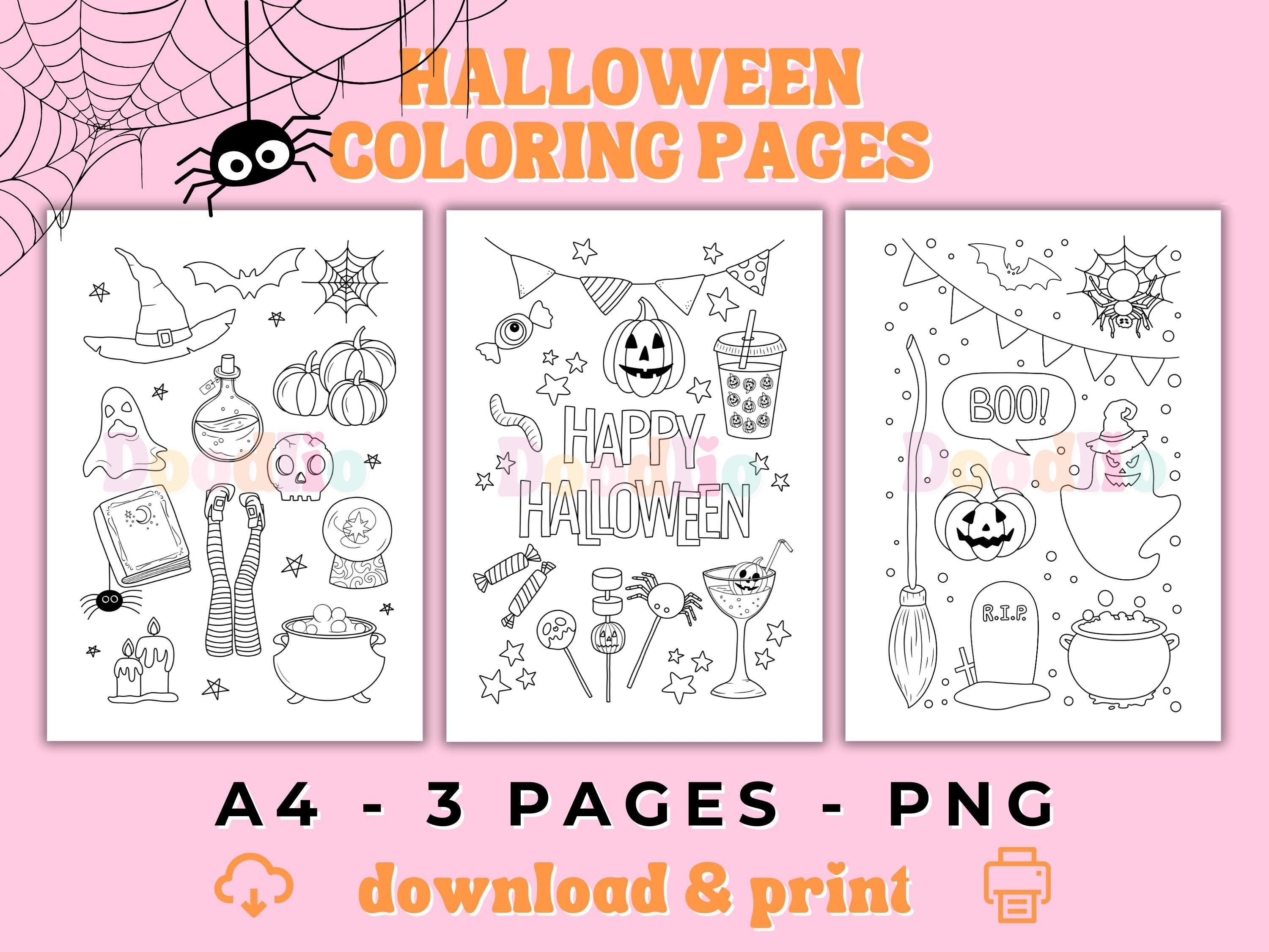 Halloween Coloring Pages for Kids and Adults, Printable Coloring Sheets ...