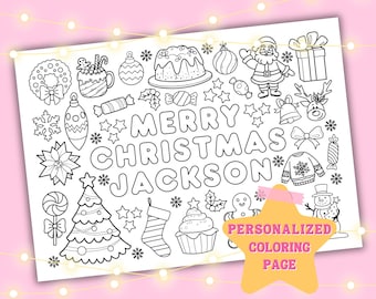 Personalized Coloring Page Editable Christmas Coloring Coloring Pages ...