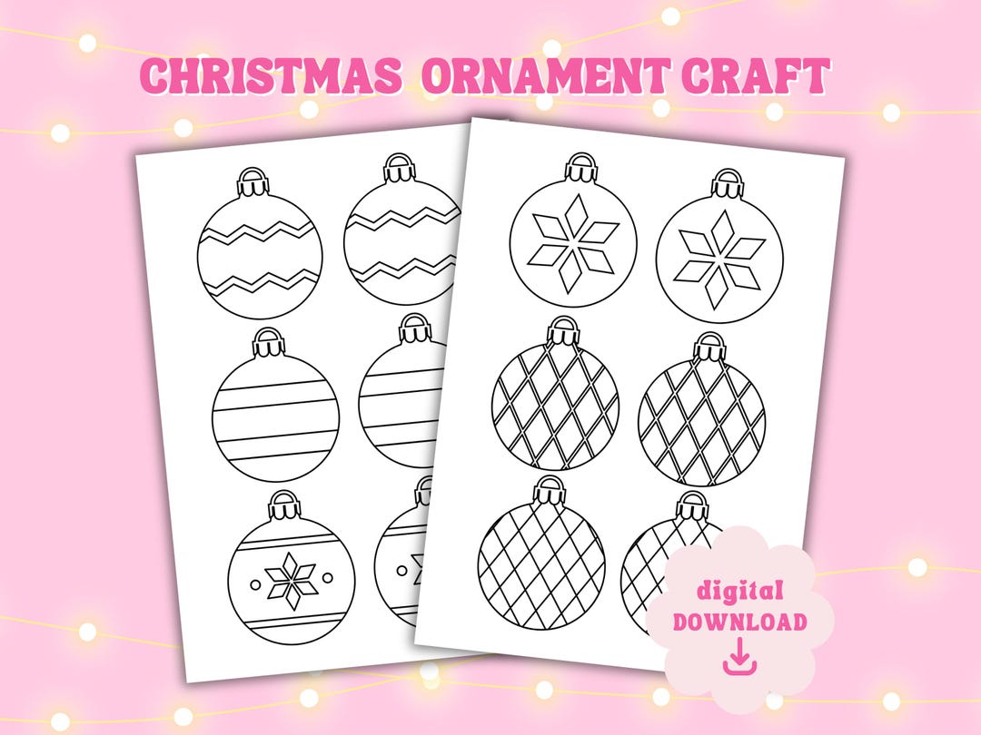 Christmas Ornament Craft - Printable PDF, Christmas Ornament Coloring ...