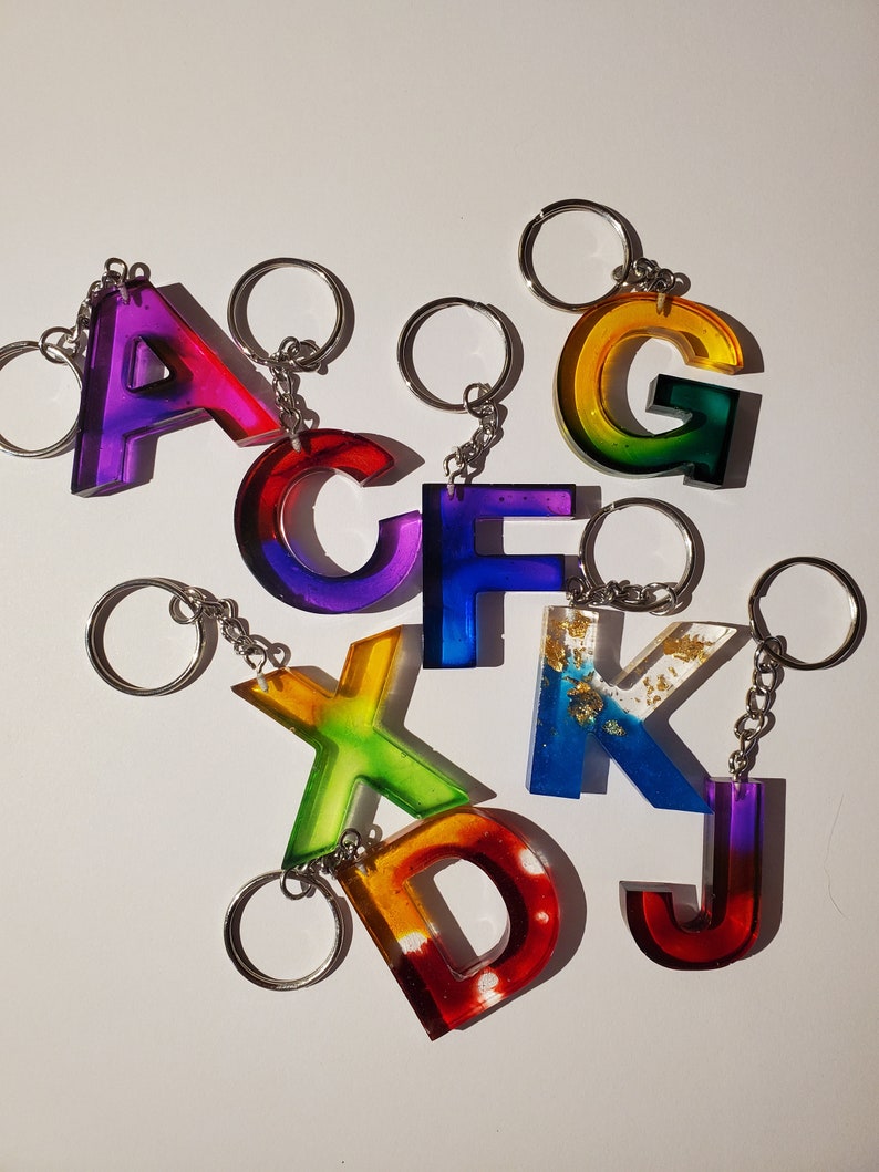 Initial Keychain - Etsy