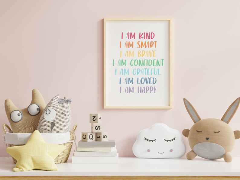 Rainbow Affirmations for Kids, Rainbow Affirmations DIGITAL Print ...