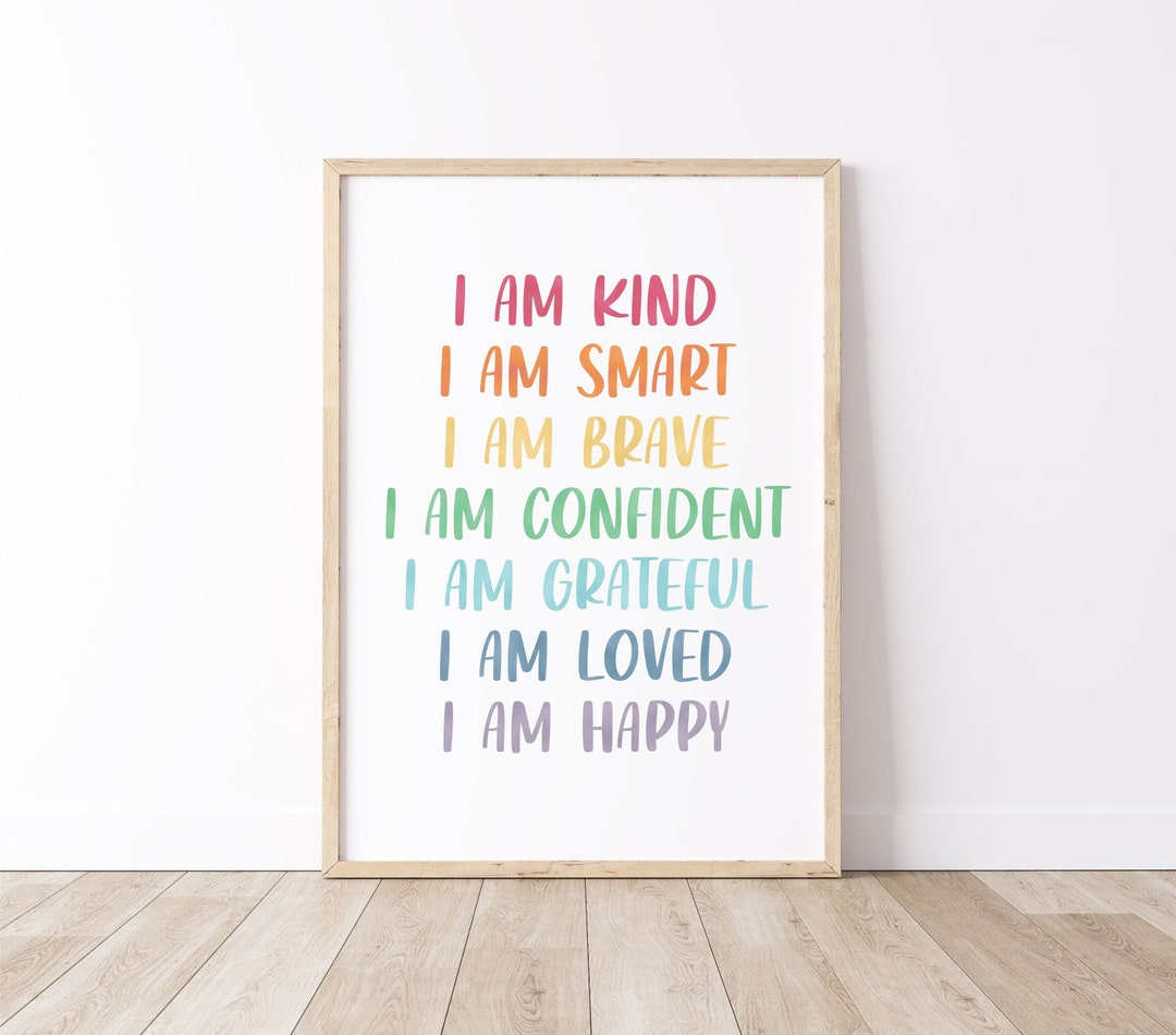 Rainbow Affirmations for Kids, Rainbow Affirmations DIGITAL Print ...
