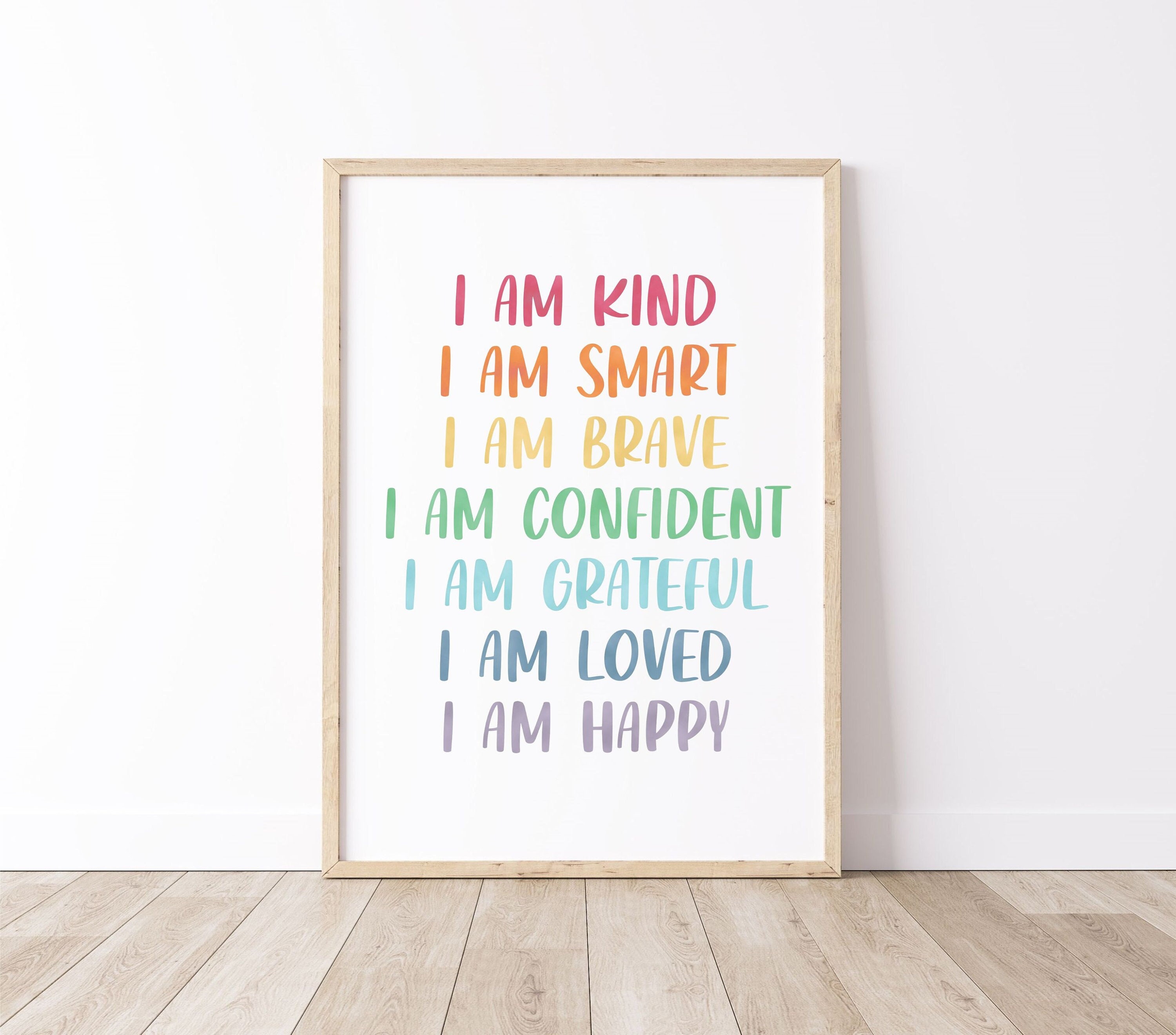Rainbow Affirmations for Kids, Rainbow Affirmations DIGITAL Print ...