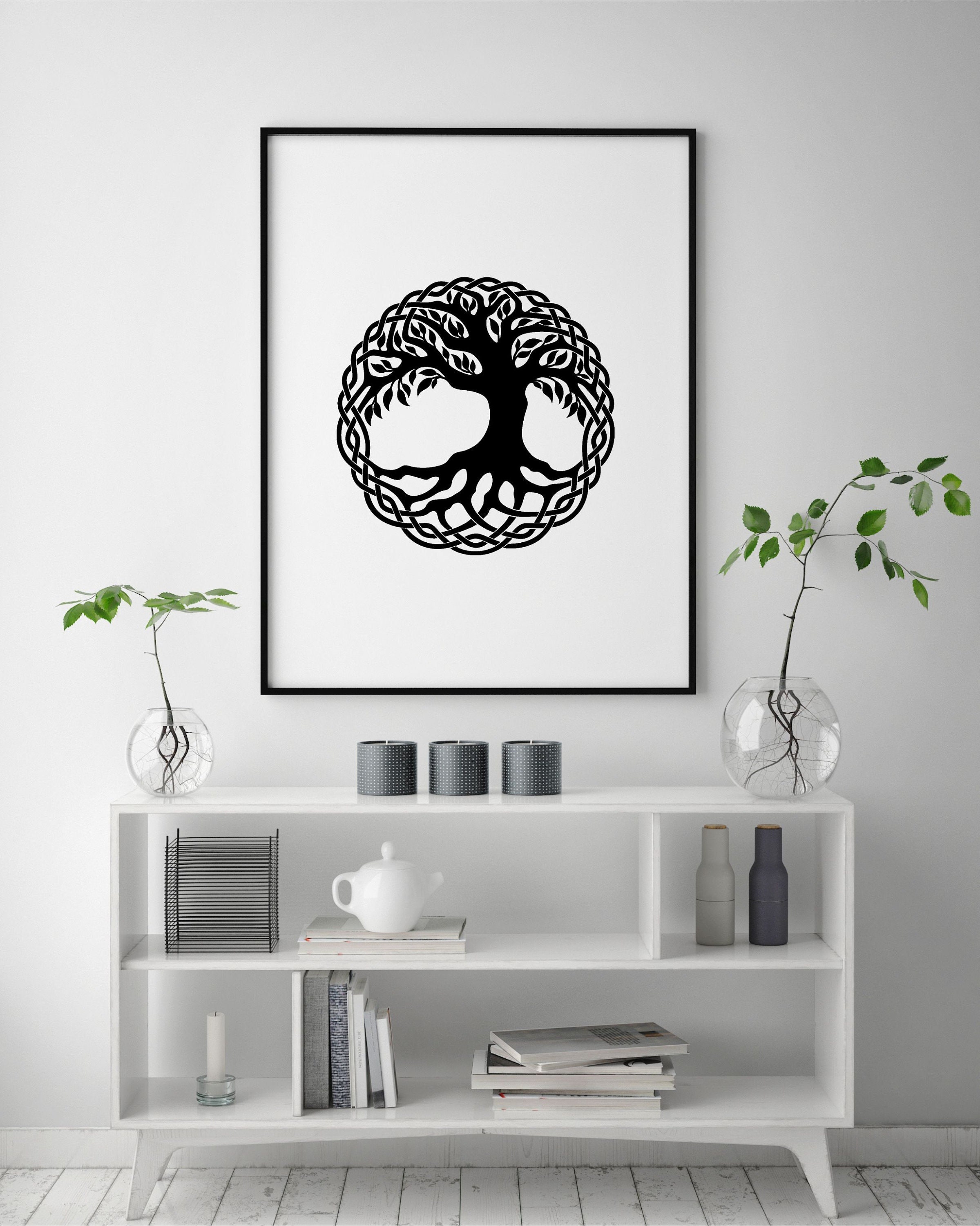 Tree of Life DIGITAL Print, Celtic Tree of Life Print, Black and White ...