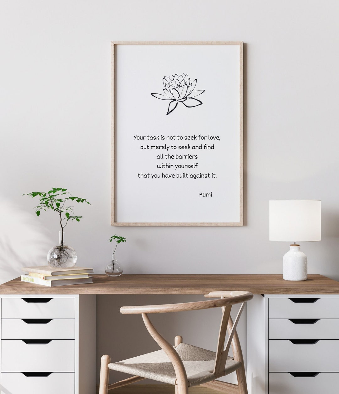 Printable Rumi Inspirational Quote Your Task Spiritual Wall - Etsy