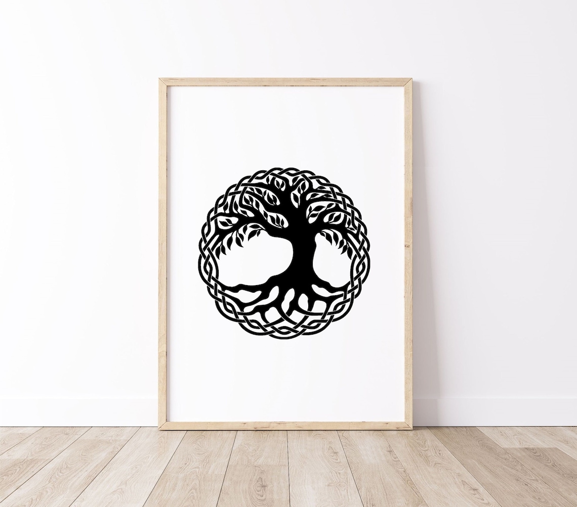 Tree of Life DIGITAL Print, Celtic Tree of Life Print, Black and White ...