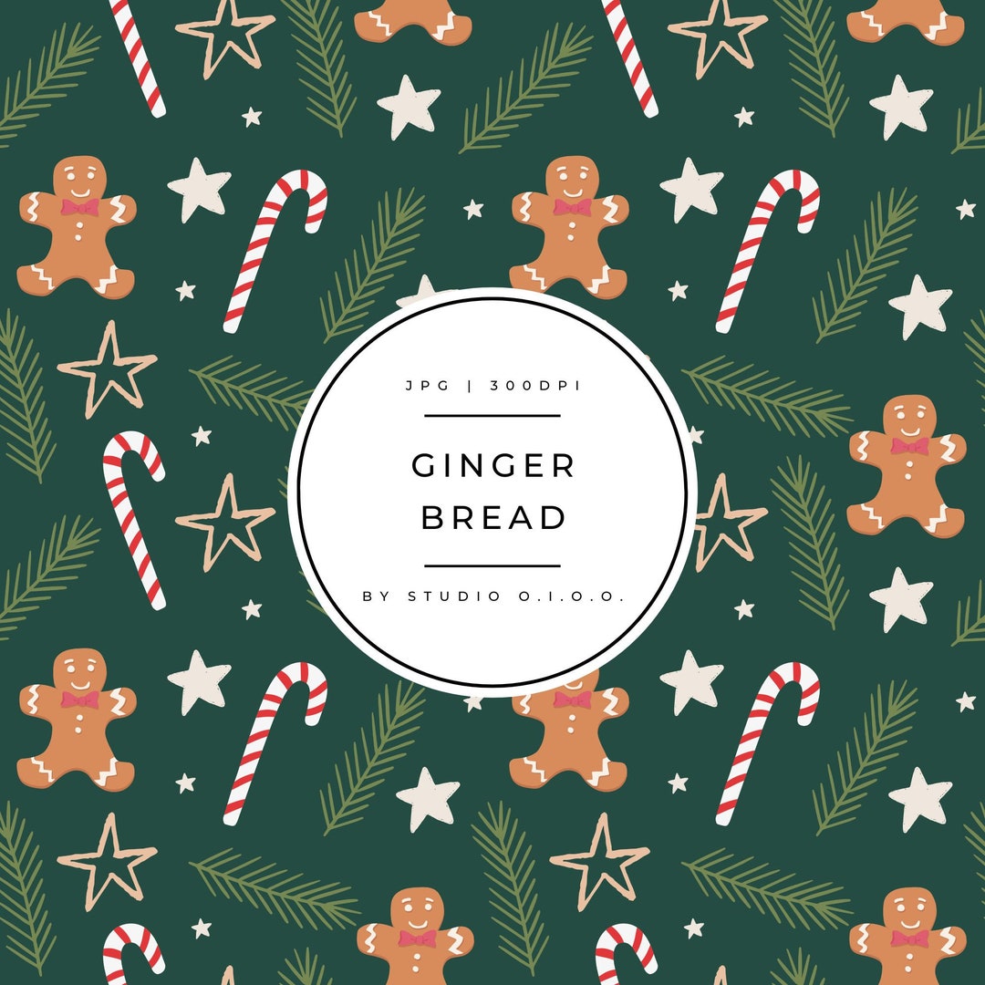 Gingerbread Seamless Pattern Christmas Gingerbread Digital Paper Boho ...