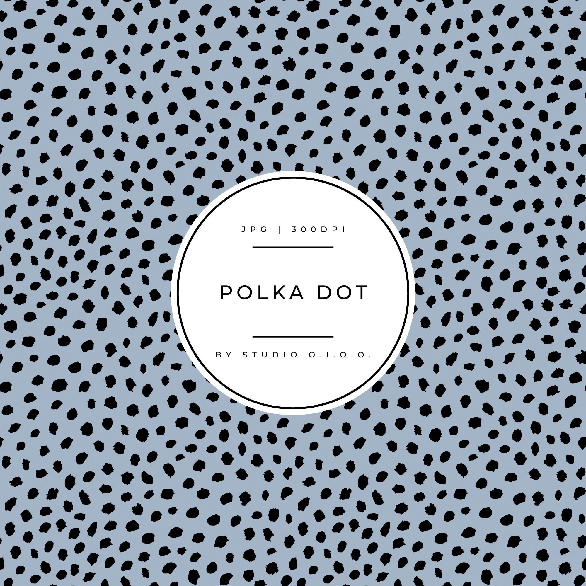 Black Light Blue Polka Dot Digital Paper | Polka Dot Seamless File ...