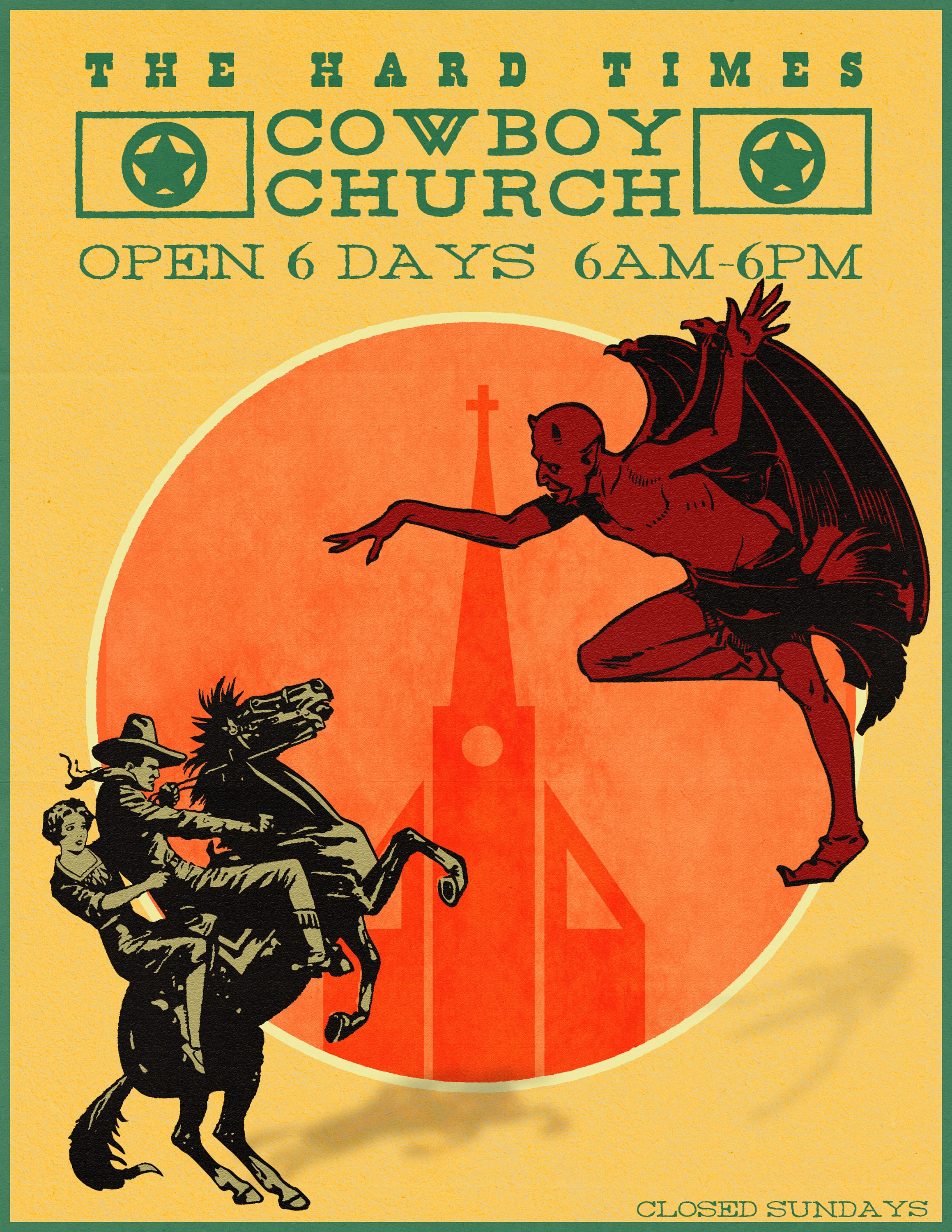 Cowboy Church Poster - Etsy