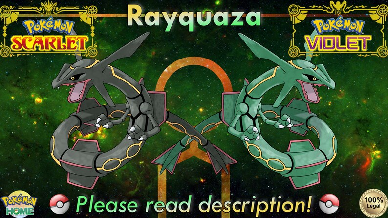 Shiny/non-shiny Rayquaza 6IV Pokémon Scarlet/violet 100% - Etsy